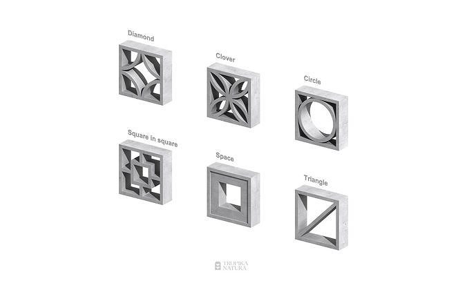 Concrete Sunshade Blocks - Brise Soleil Set 3D model | CGTrader