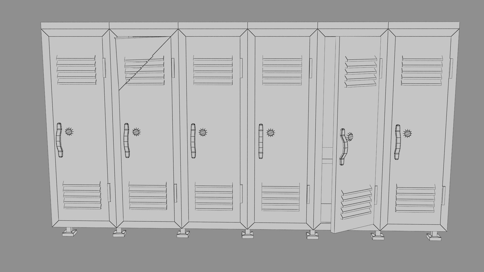 3D model Stylized Lockers VR / AR / low-poly | CGTrader