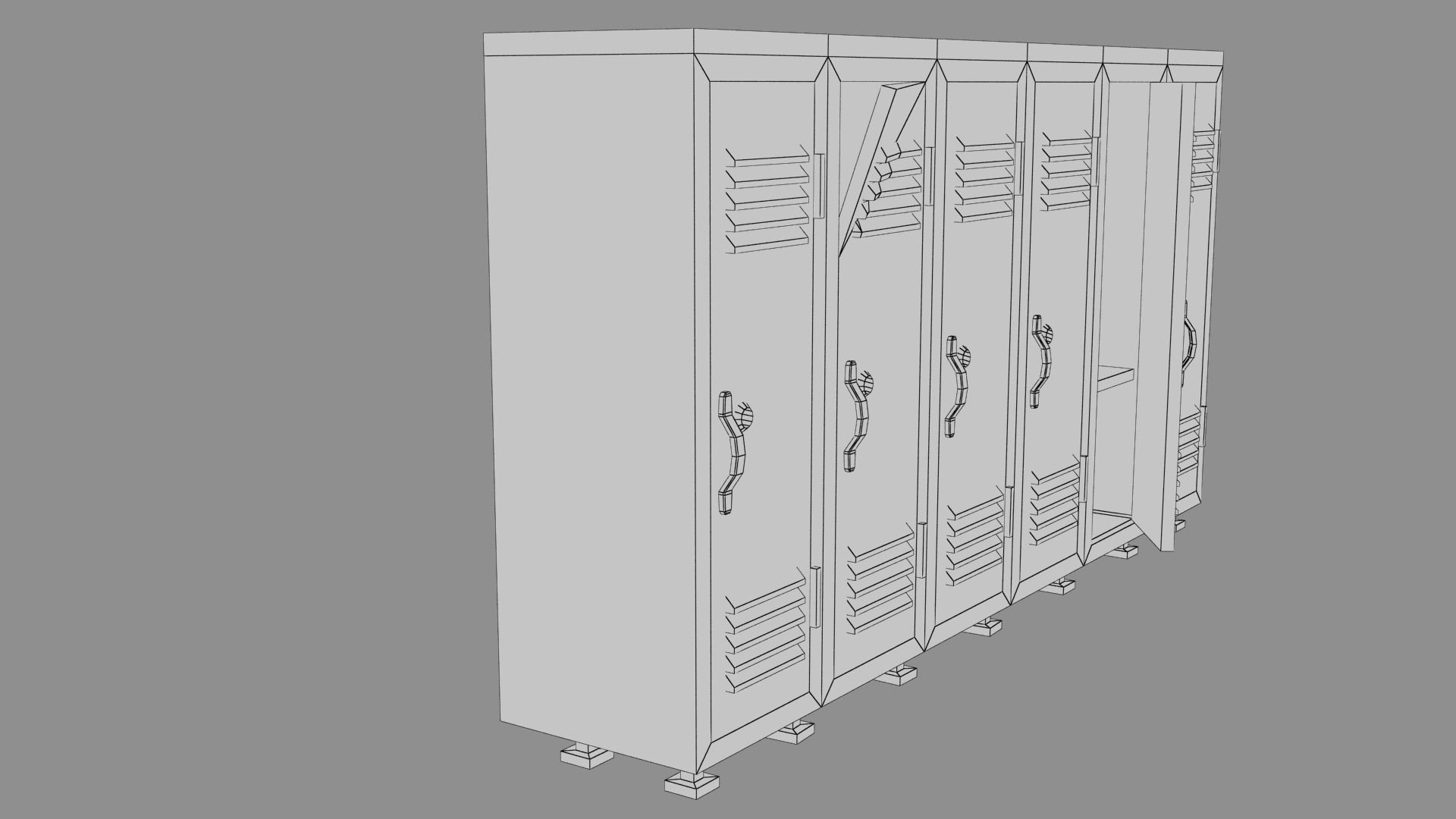3D model Stylized Lockers VR / AR / low-poly | CGTrader