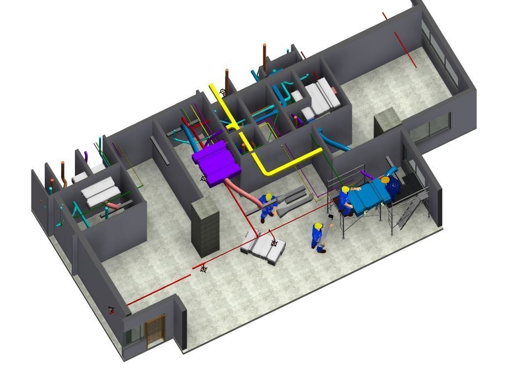 MS-02-METHOD STATEMENT OF FCU SYSTEM AND AIR DUCT 3D MODEL 3D model ...