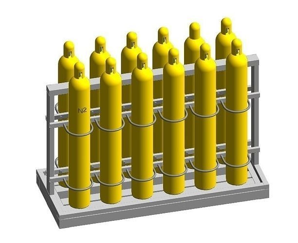 MS-05-Seamless Steel Industrial Gas Cylinder 3D Model 3D model | CGTrader