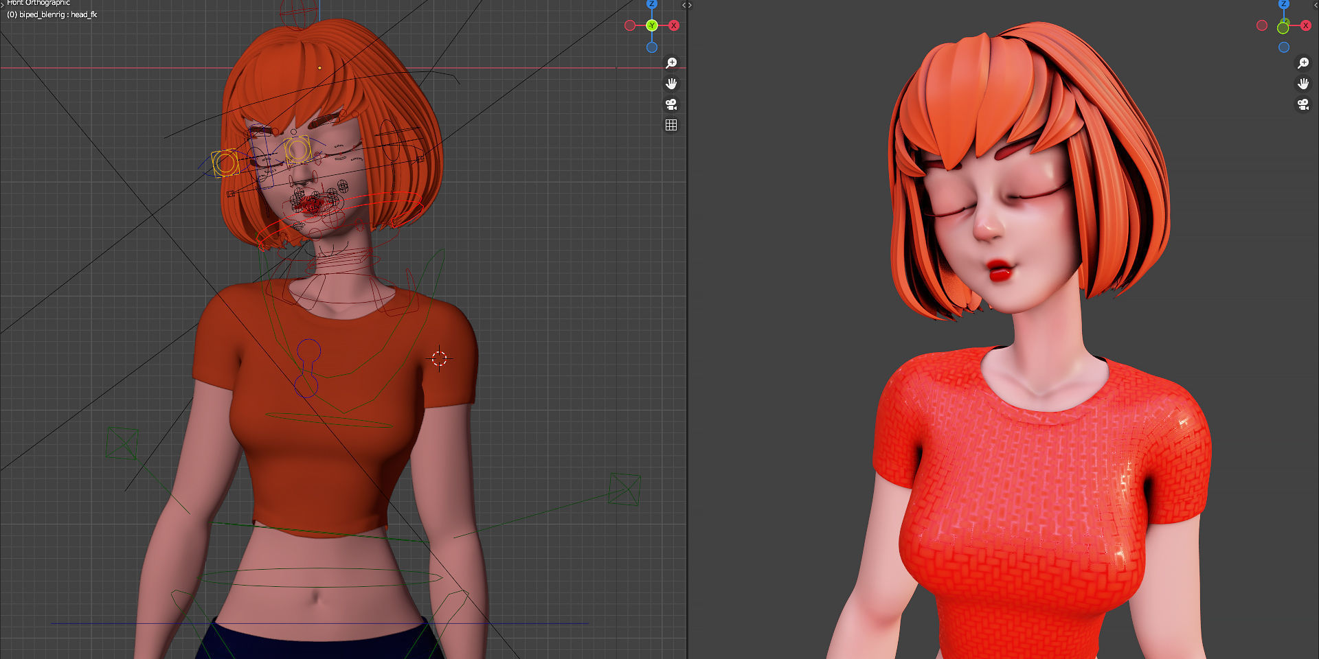 Rigged - Stylized Character Girl - Emma 3D model rigged | CGTrader