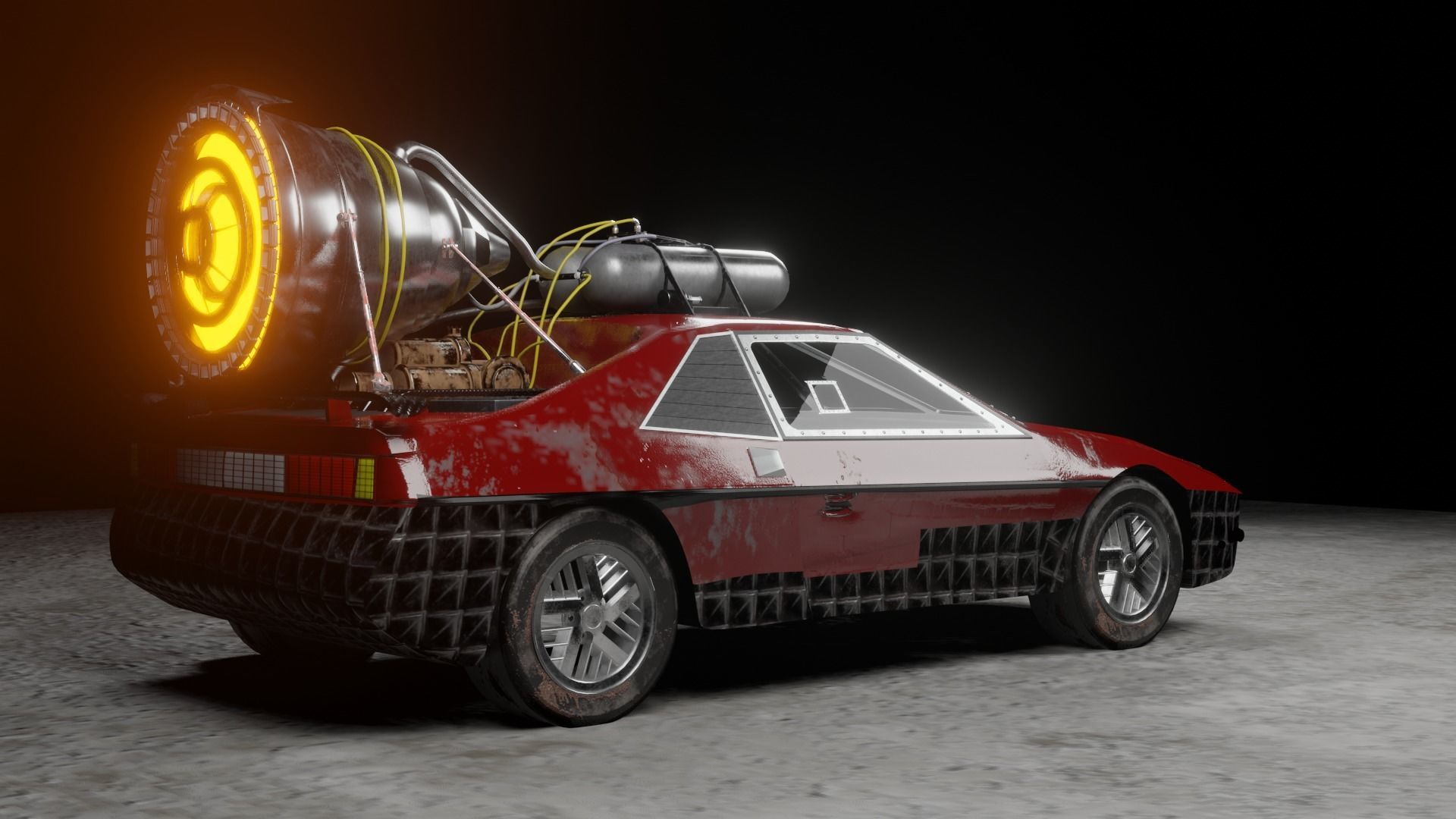 3D model Pontiac Fiero rocket fast furious low poly VR / AR / low-poly ...