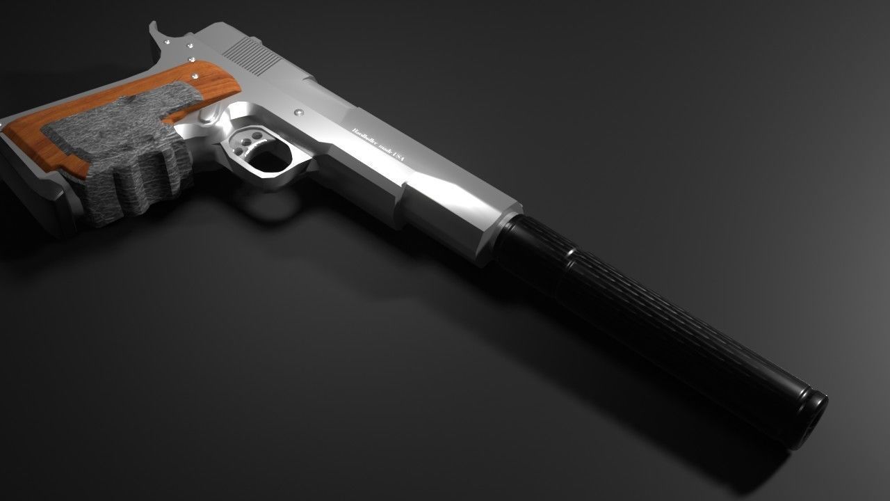 3D model silverballer gun Game ready VR / AR / low-poly | CGTrader