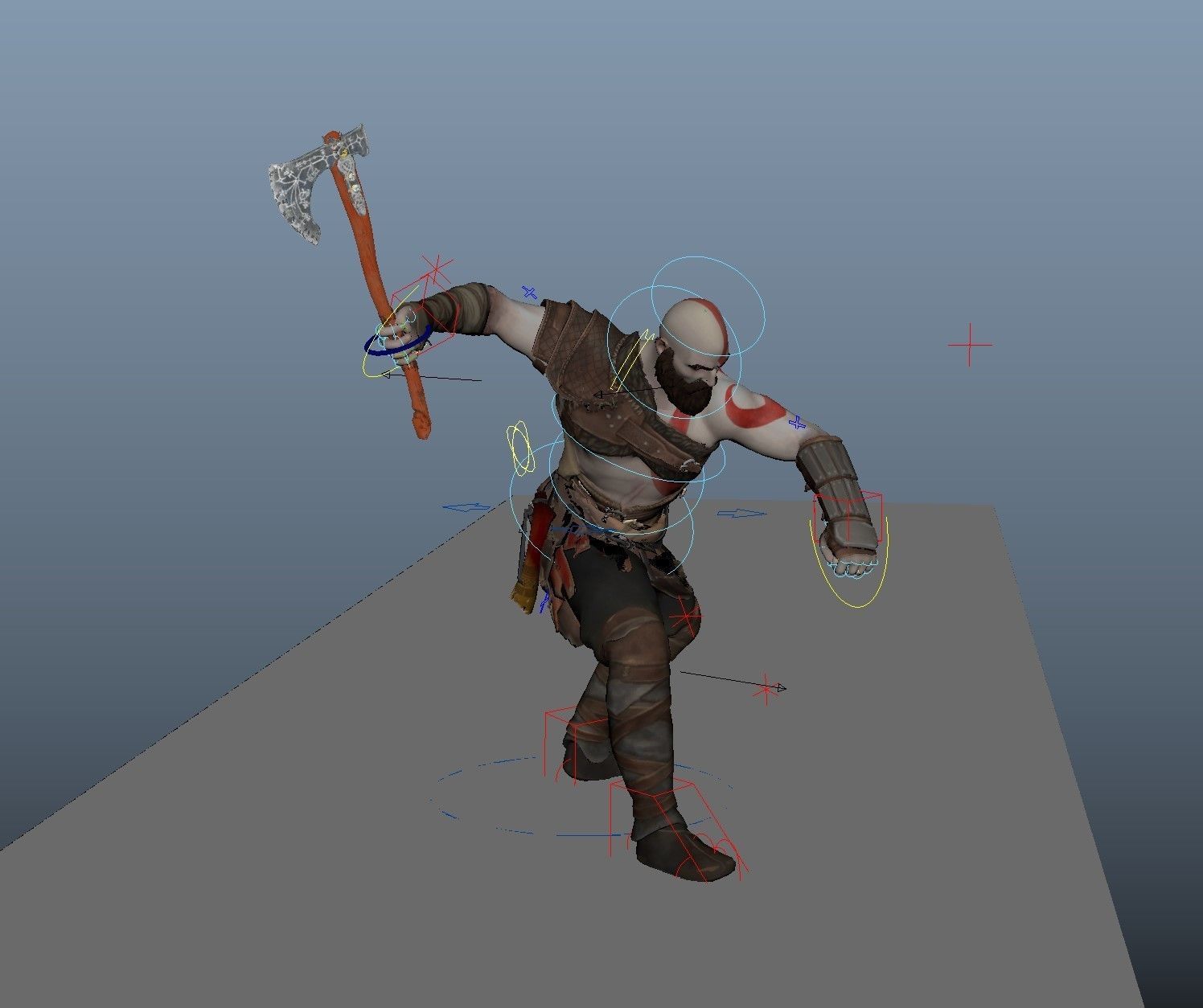 Rig Kratos from God of war 3D model rigged | CGTrader