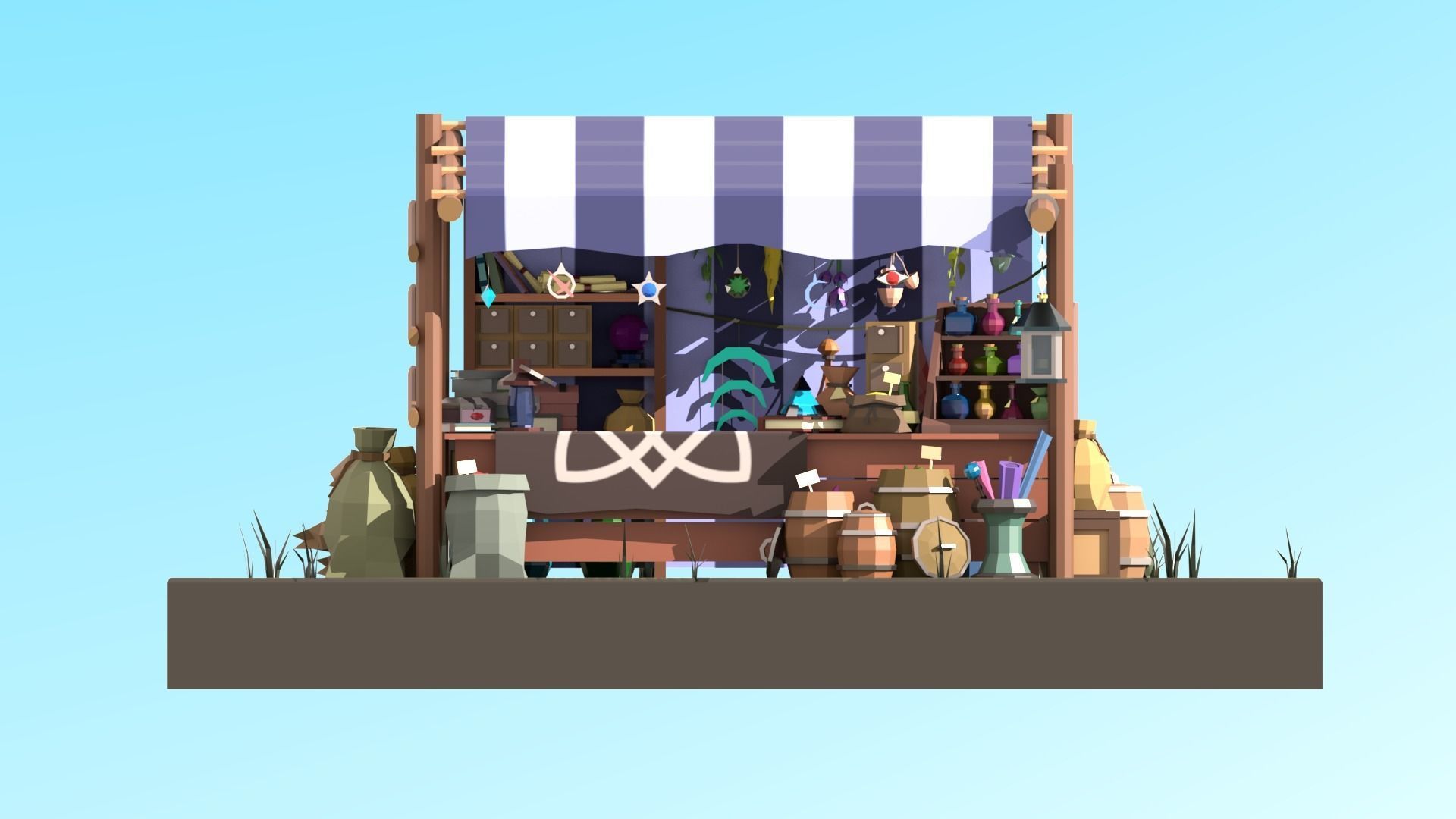 3D model Low-poly Magic items stall VR / AR / low-poly | CGTrader