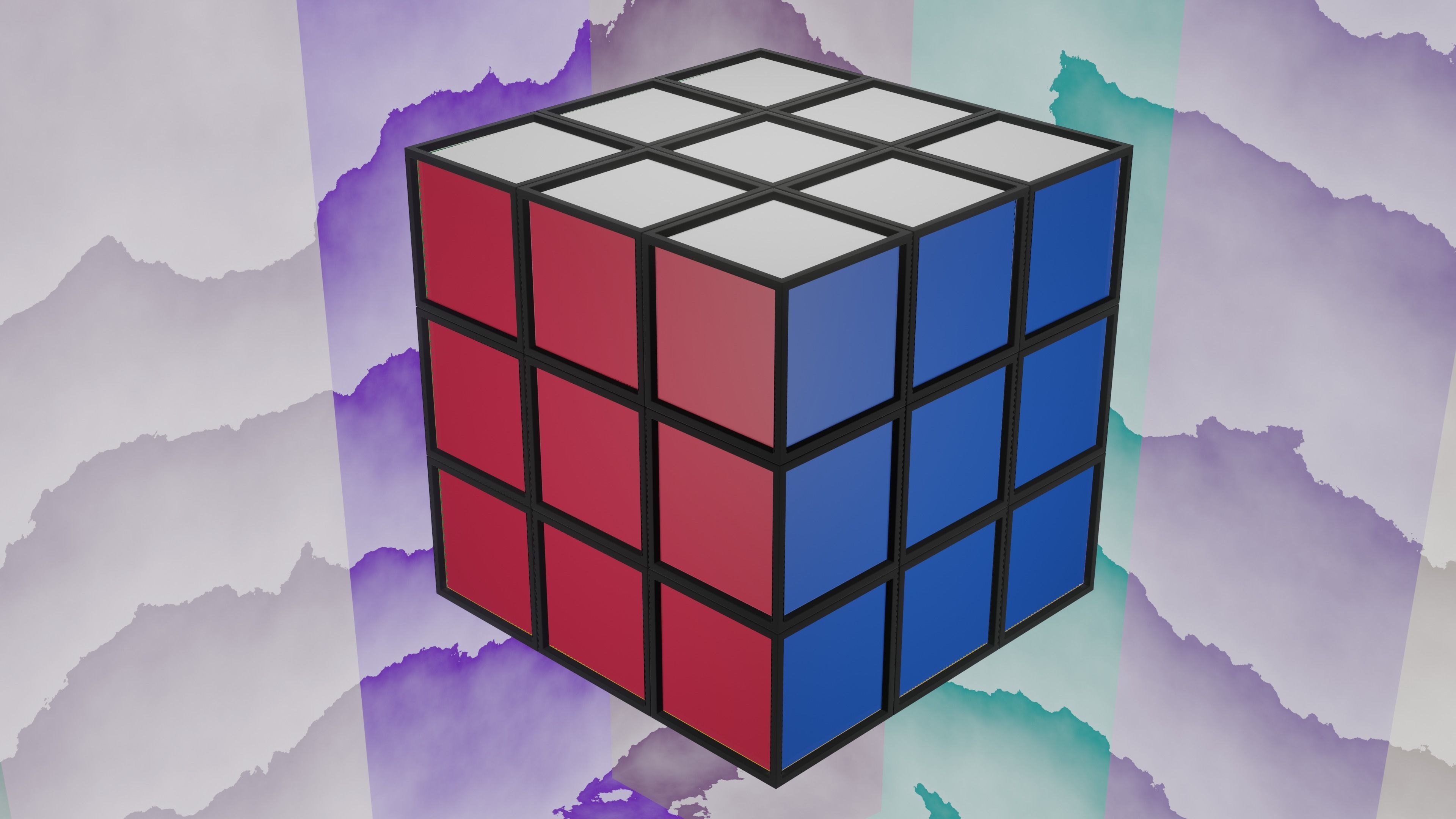 3D model Rubiks Cube Animated Pre-applied Texture VR / AR / low-poly ...