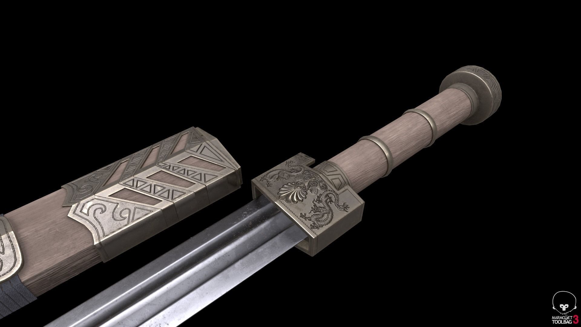 3D model Ancient Chinese Jian Sword VR / AR / low-poly | CGTrader