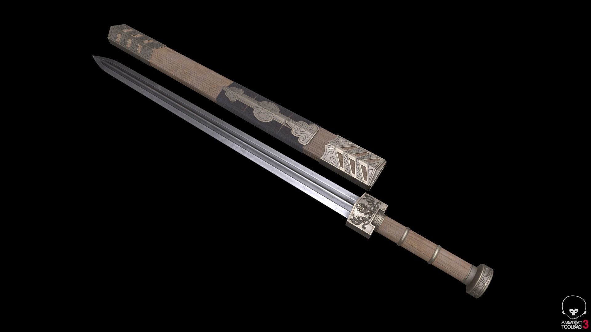 3D model Ancient Chinese Jian Sword VR / AR / low-poly | CGTrader