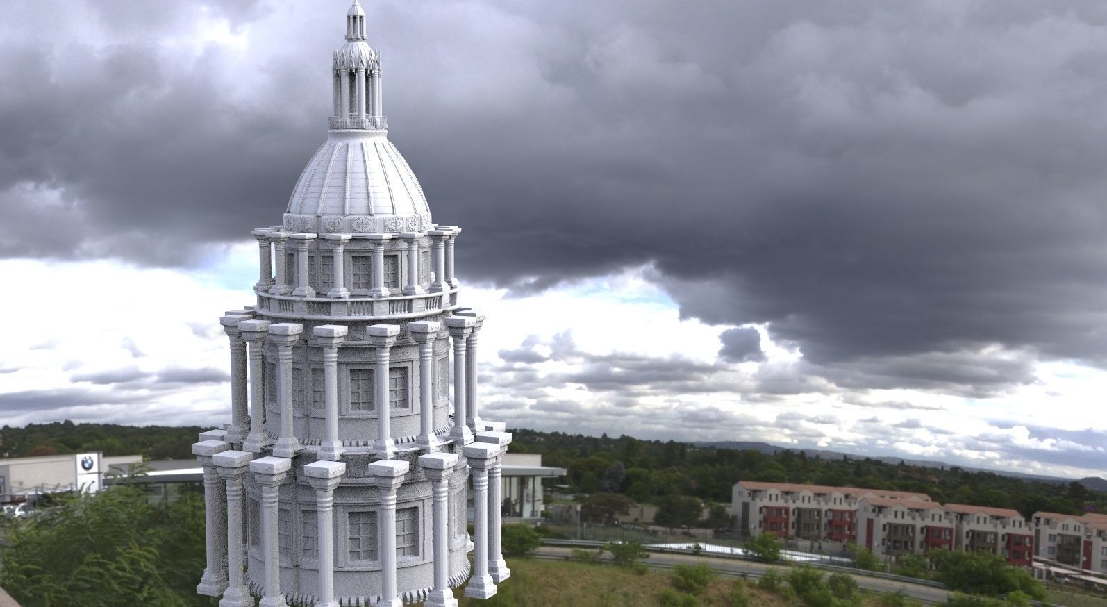 Fantasy Architecture Baroque Tower detailed 3D model | CGTrader