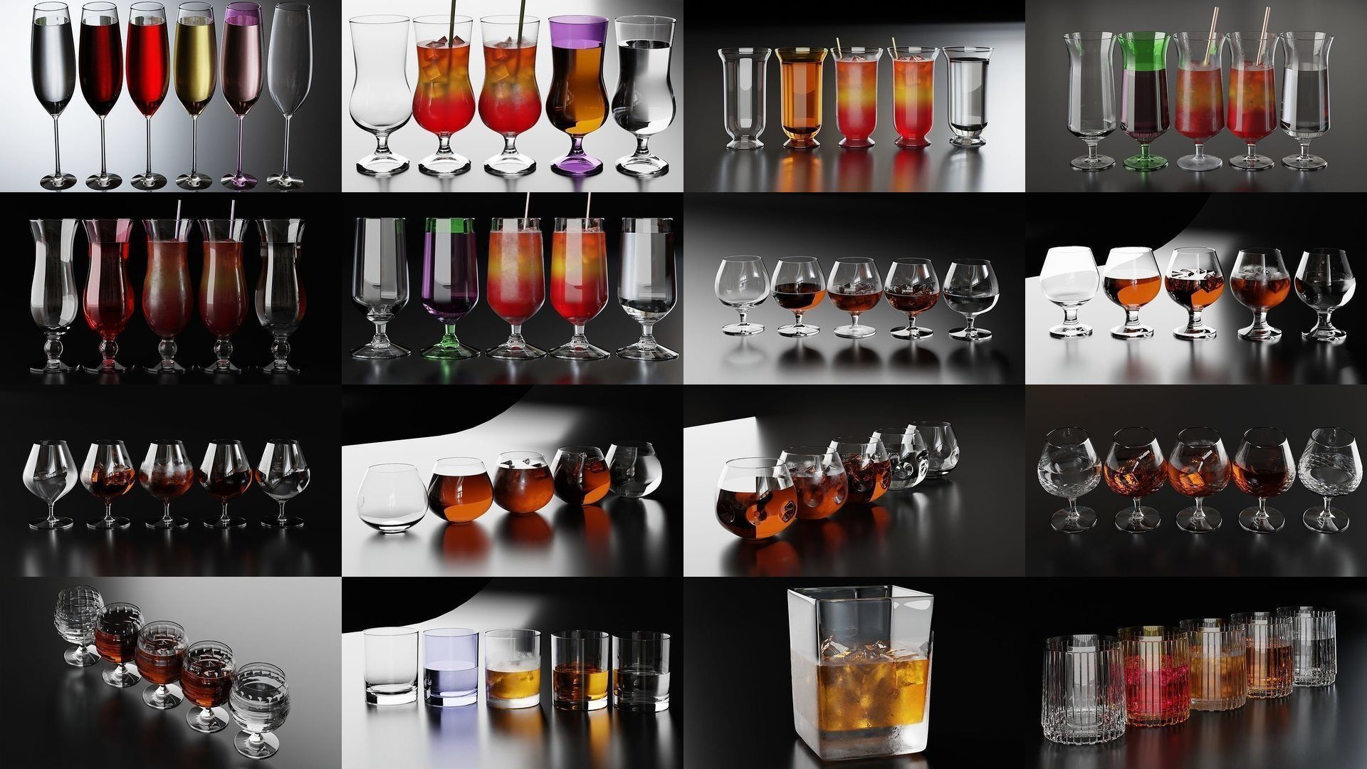 Big Fat Glass set 3D Model Collection | CGTrader