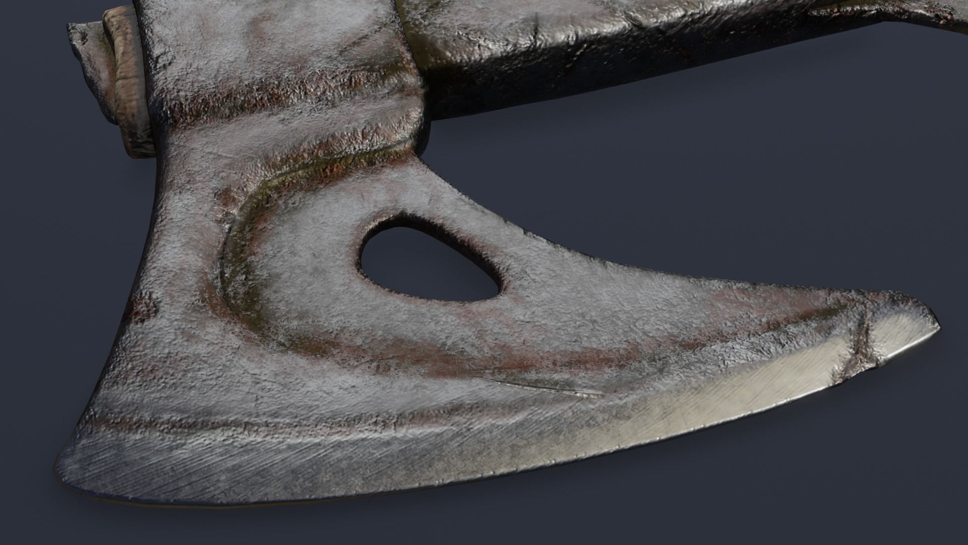 3D model Axe curved handle PBR Low-poly Game Ready VR / AR / low-poly ...