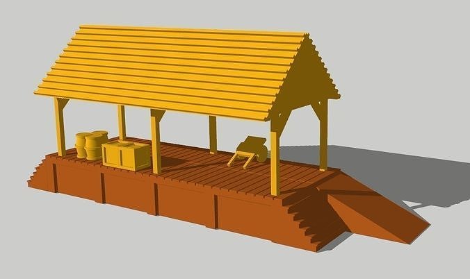 Wooden Style Loading Dock by Outland Models 3D Printable 3D model 3D ...