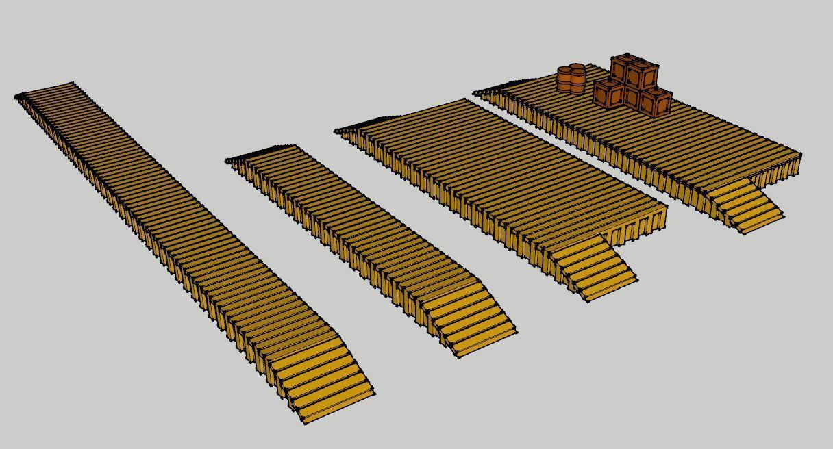 3D model Wooden Style Loading Dock Pack by Outland Models 3D Printable ...