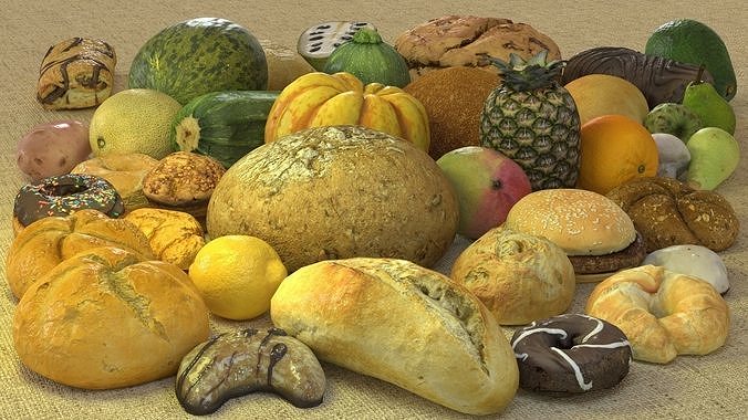 3D model Retopology of scanned food patterns VR / AR / low-poly | CGTrader