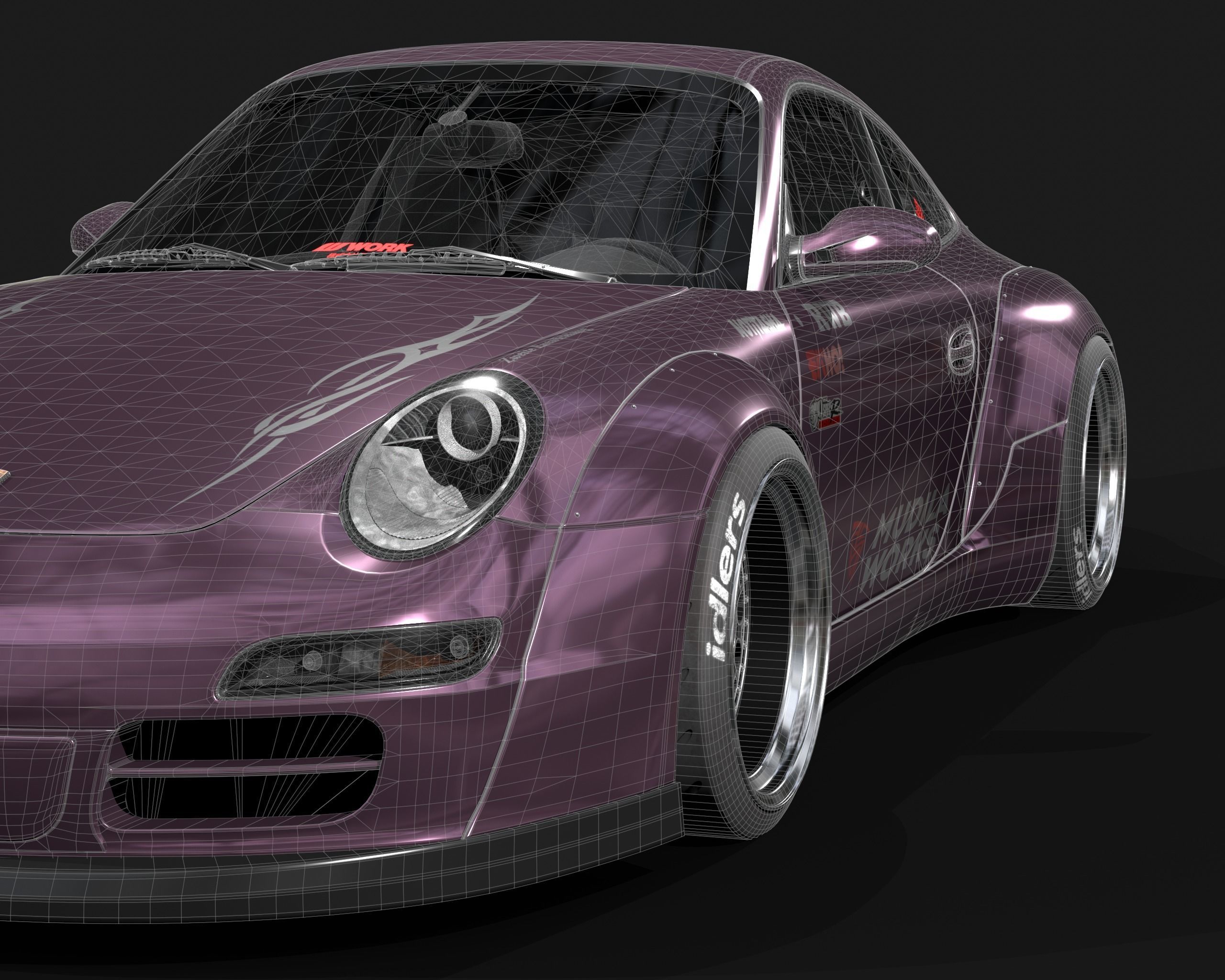 3D model RWB Widebody Kit for Porsche 911 997 VR / AR / low-poly | CGTrader