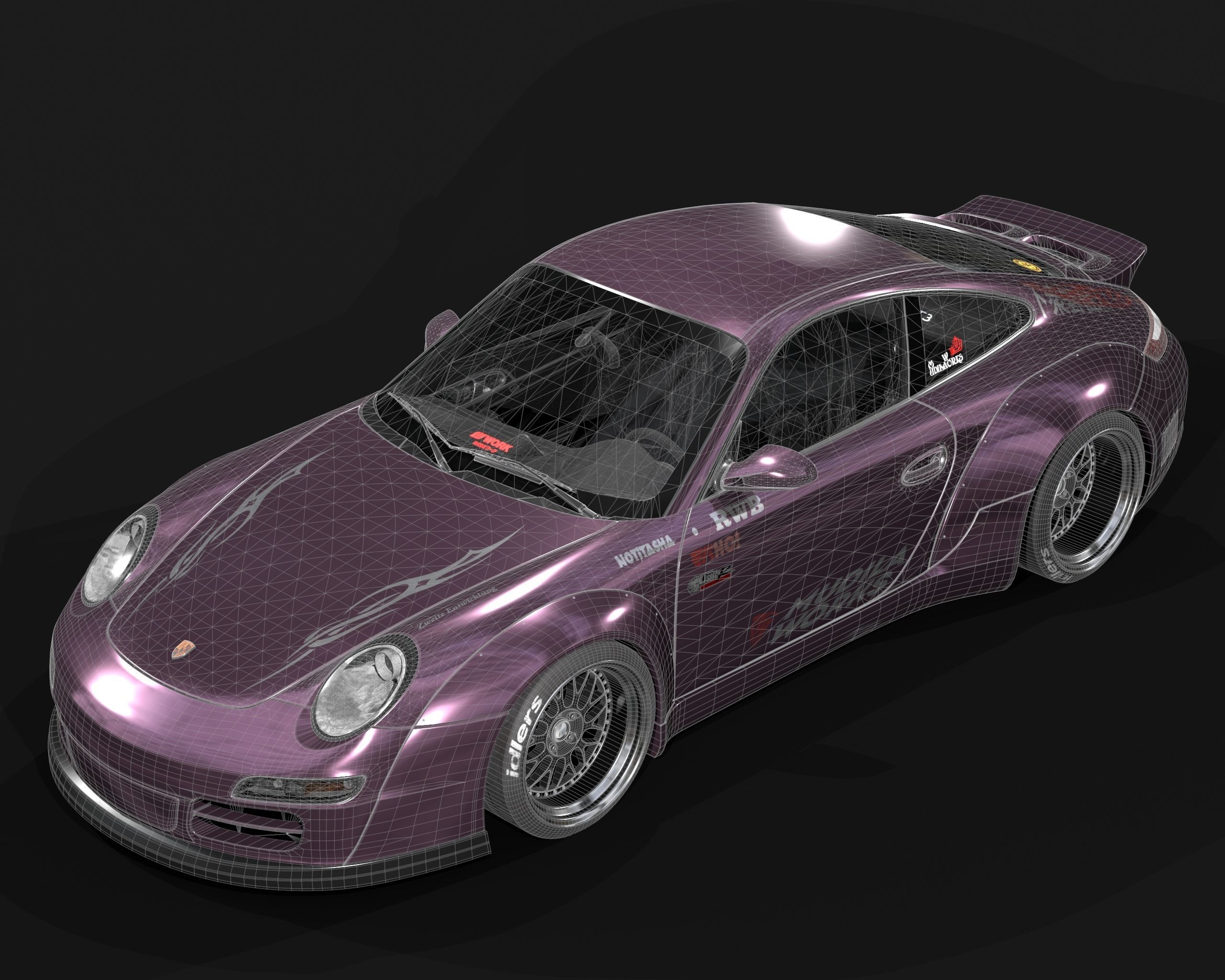 3D model RWB Widebody Kit for Porsche 911 997 VR / AR / low-poly | CGTrader