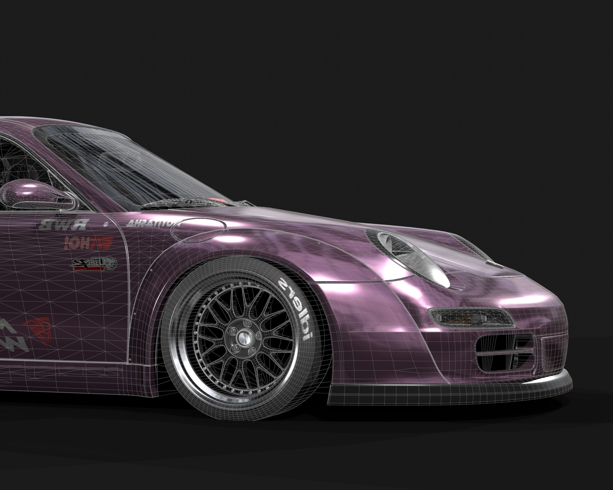 3D model RWB Widebody Kit for Porsche 911 997 VR / AR / low-poly | CGTrader