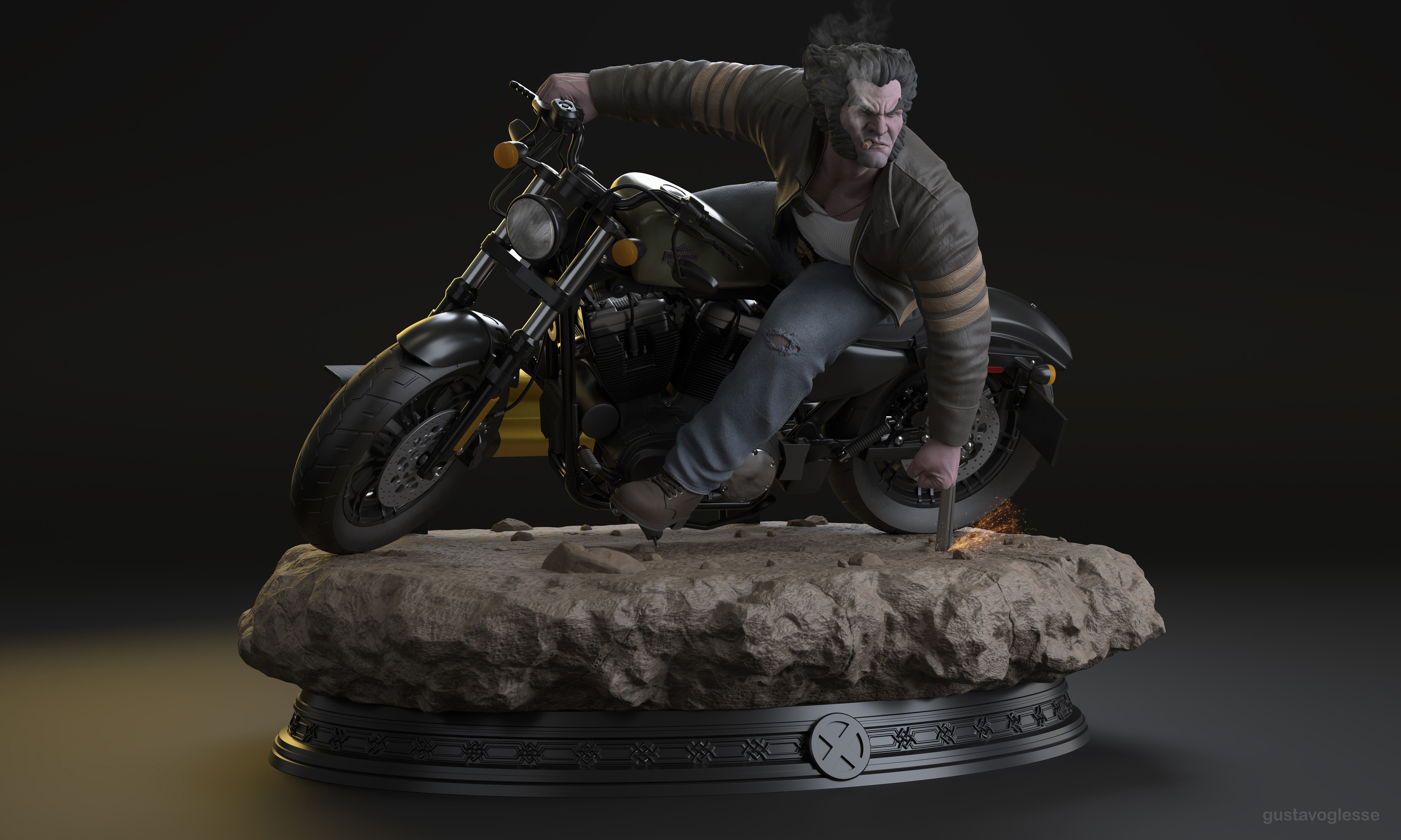 Logan Wolverine - Statue 3D model 3D printable | CGTrader