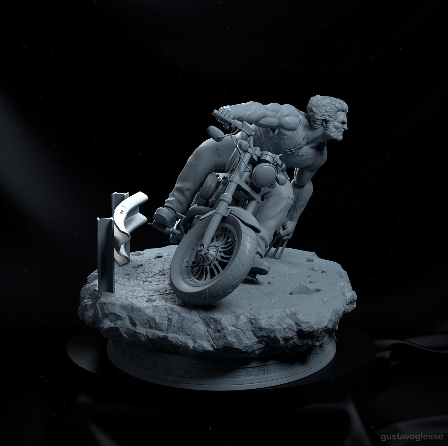 Logan Wolverine - Statue 3D model 3D printable | CGTrader