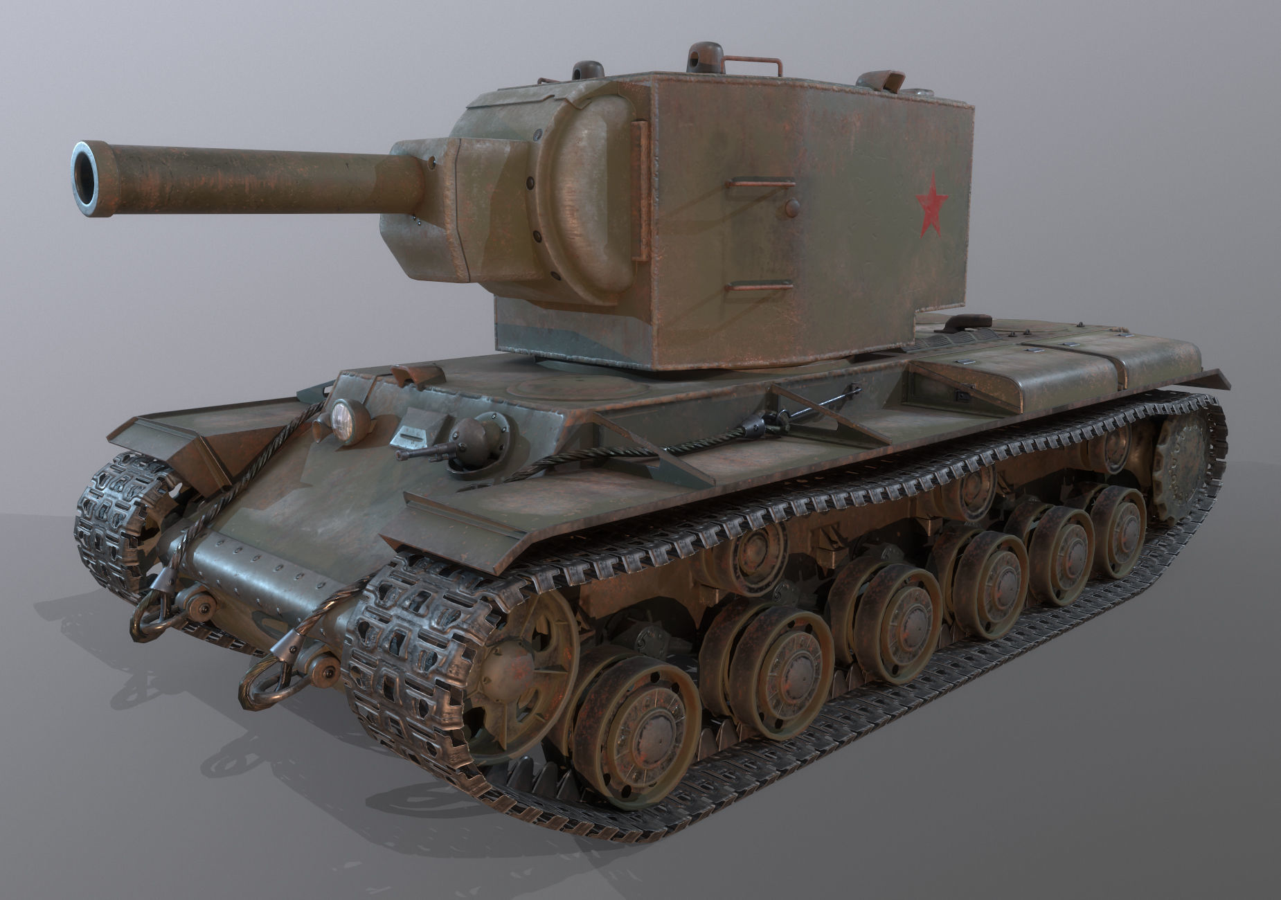 3D model KV-2 heavy tank 1940 VR / AR / low-poly | CGTrader