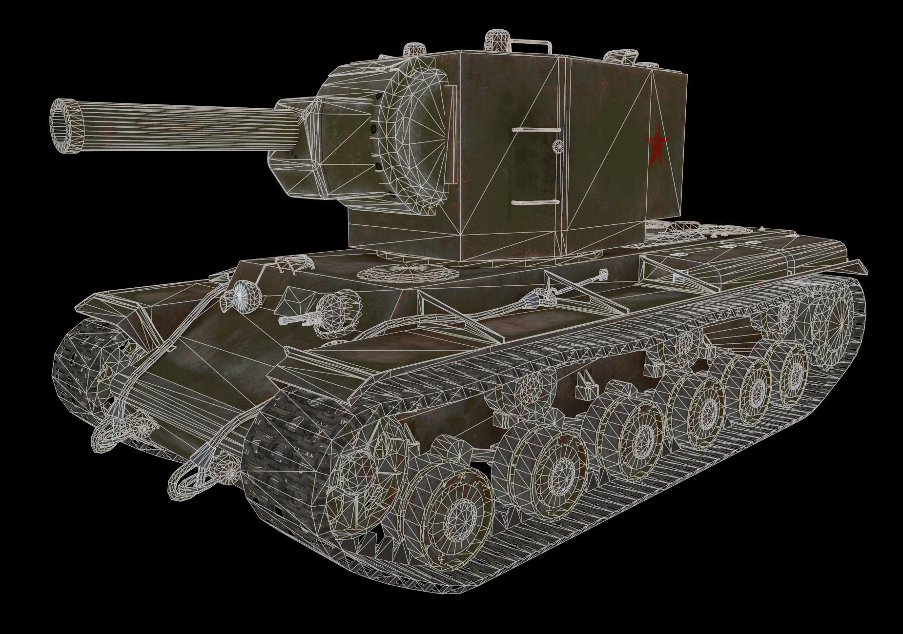 3D model KV-2 heavy tank 1940 VR / AR / low-poly | CGTrader