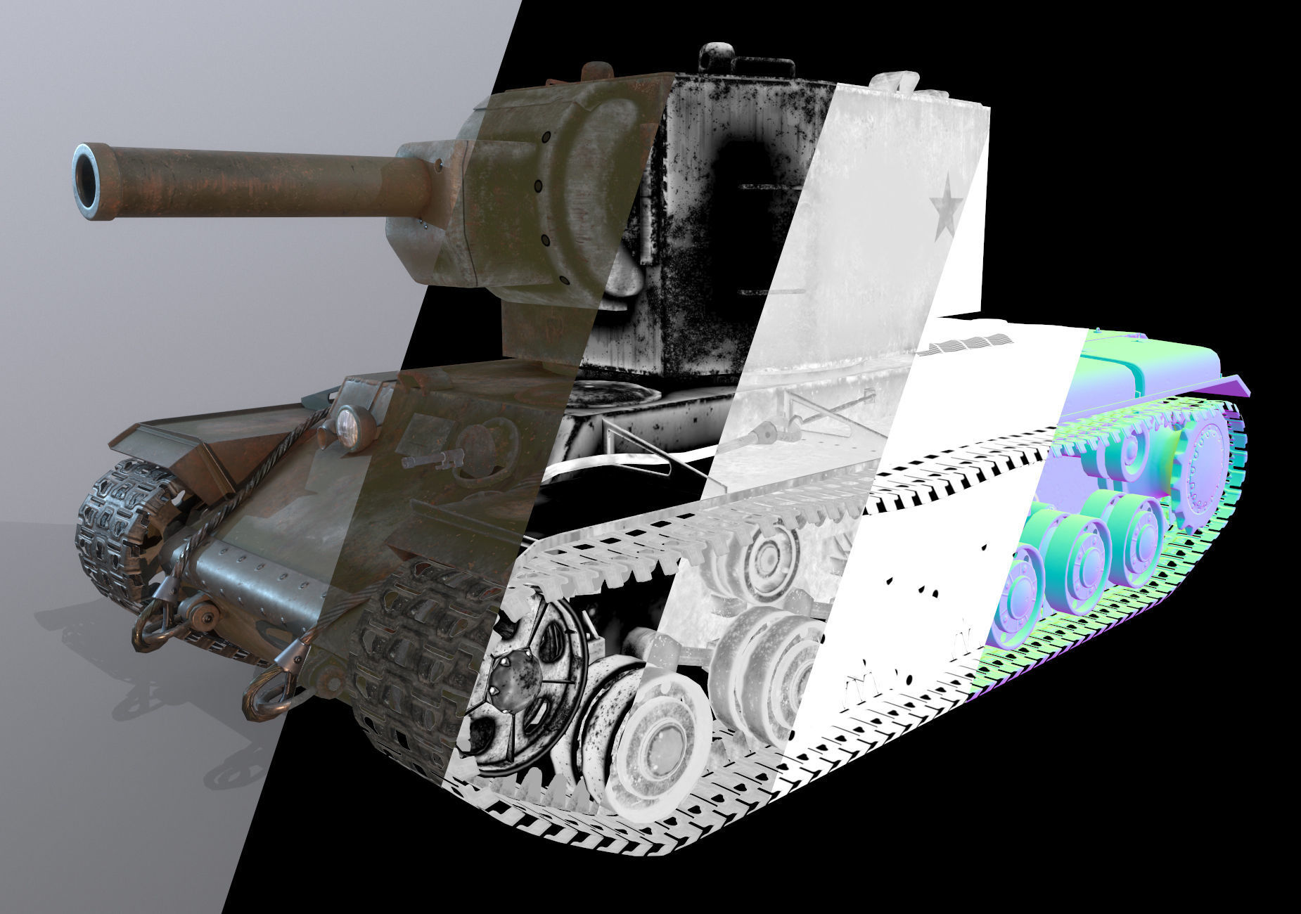3D model KV-2 heavy tank 1940 VR / AR / low-poly | CGTrader