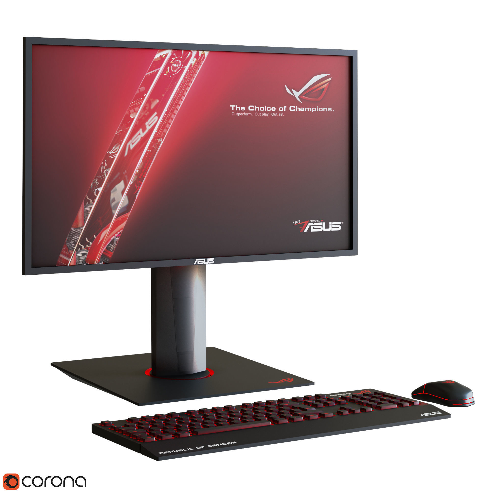 Collection Asus Gaming computer 3D model | CGTrader