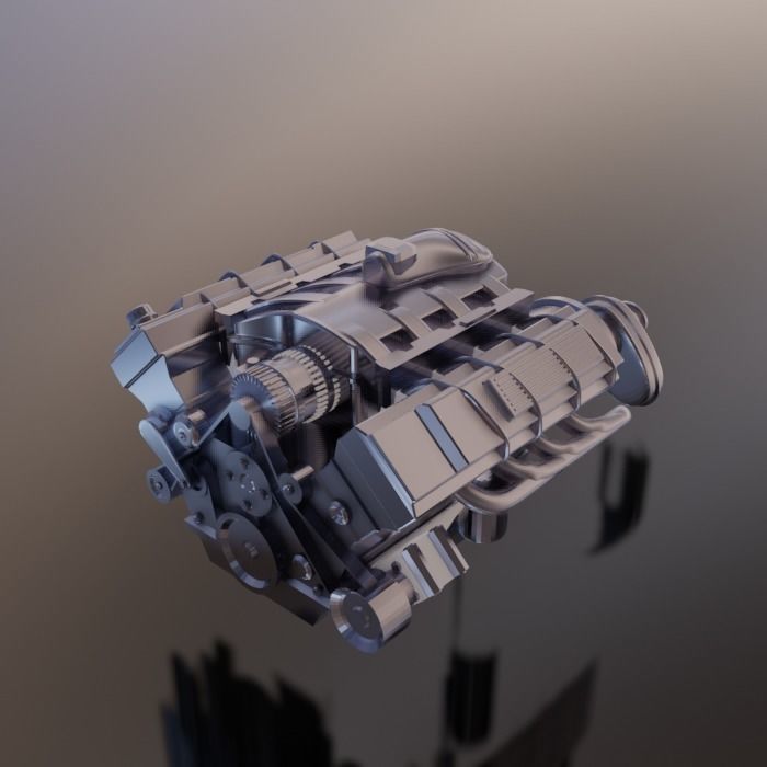 Engine V8 11AUG-E1 3D model 3D printable | CGTrader