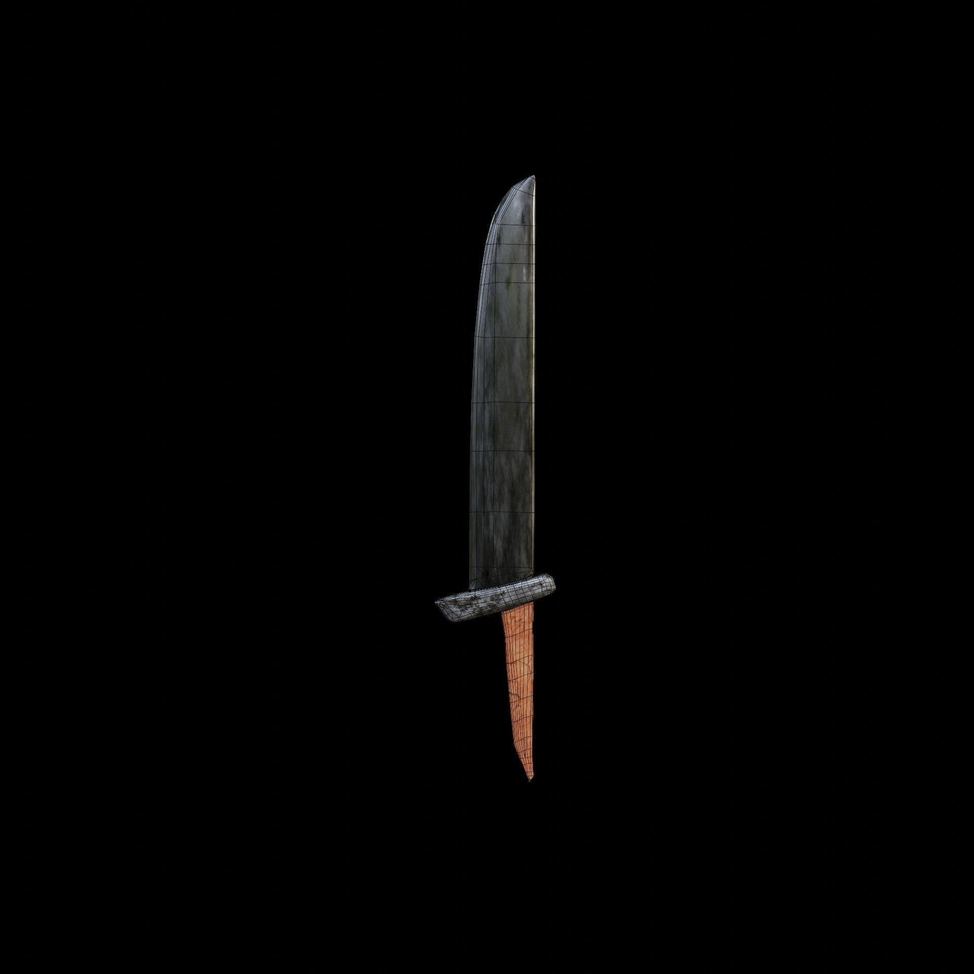3D model Low quality model of low quality sword PBR low-poly game ready ...