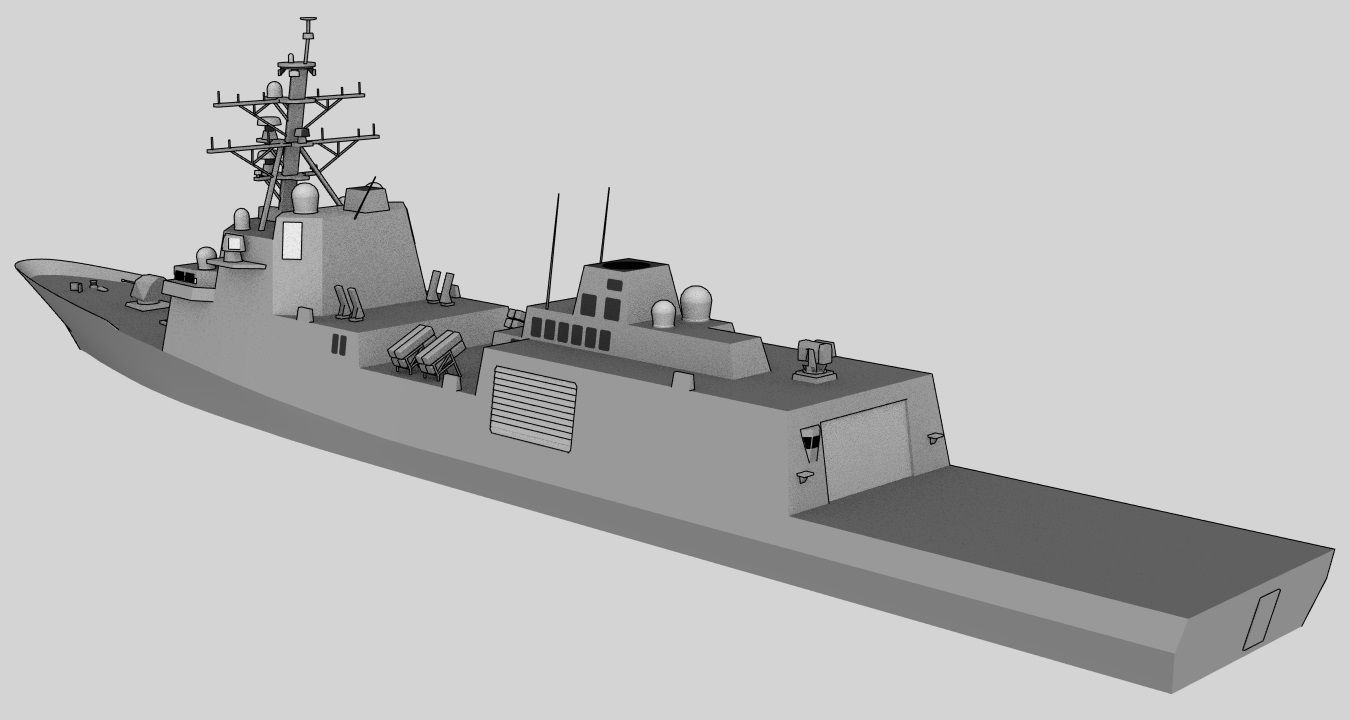 3D model FFG 62 Constellation class VR / AR / low-poly | CGTrader