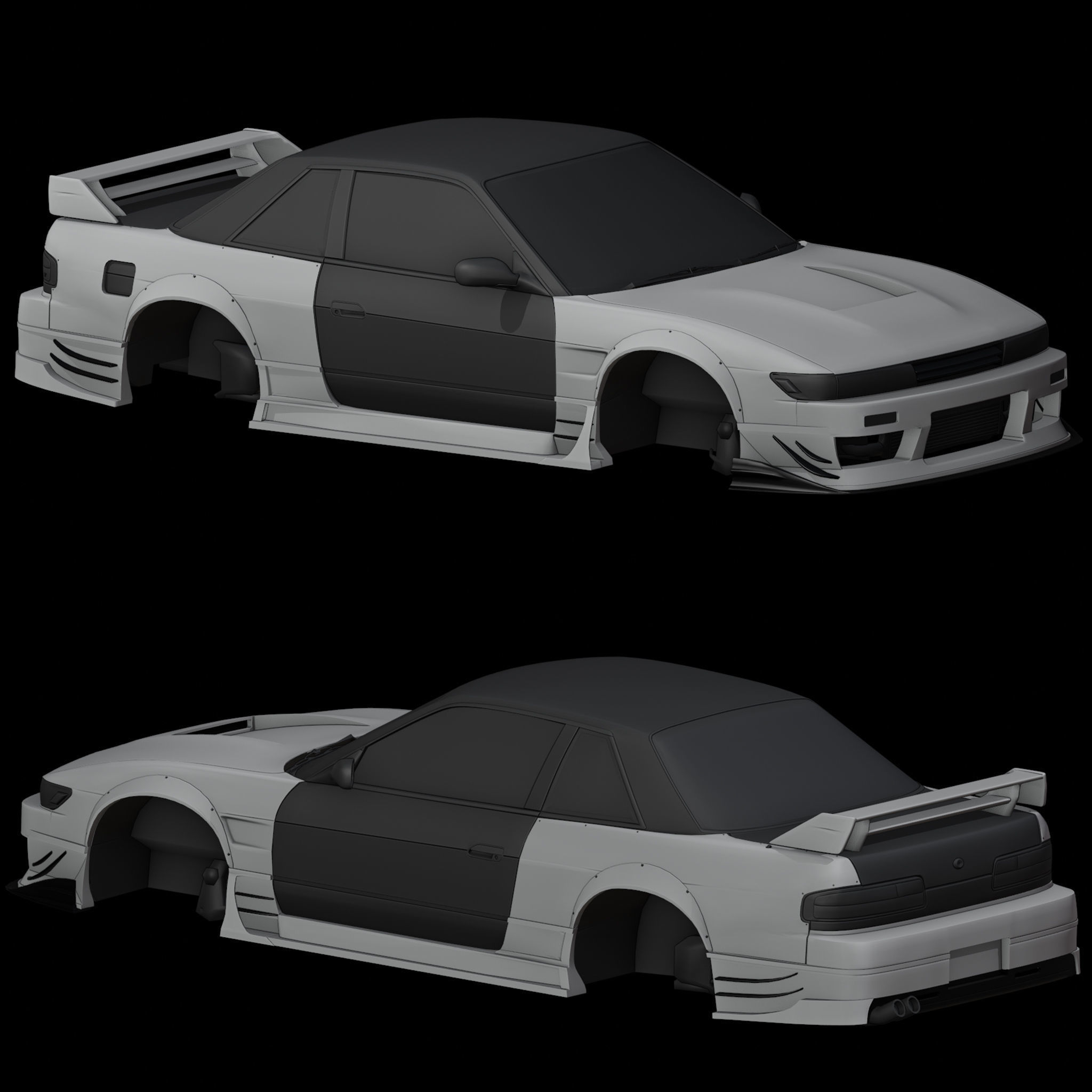 3D model Nissan Silvia S13 - Car Modify Wonder Bodykit VR / AR / low ...
