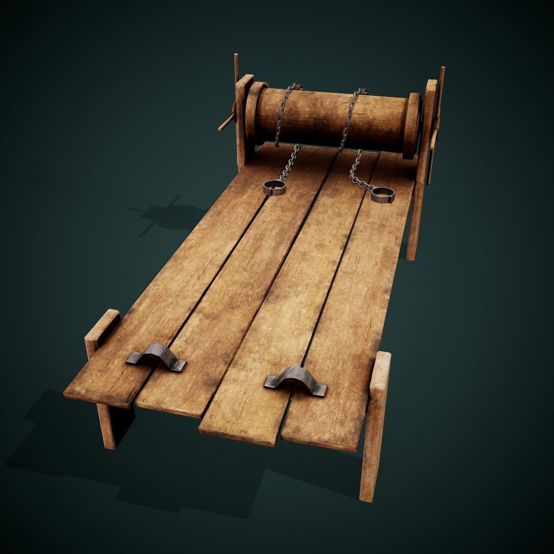 3D model Medieval dungeon torture devices - Stocks - Rack PBR Low poly ...