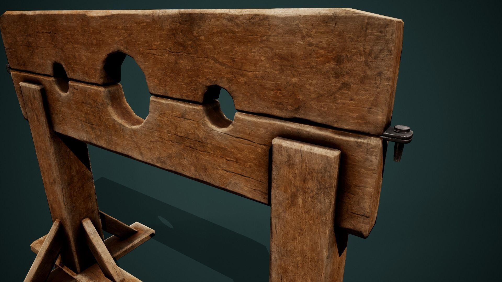 3D model Medieval dungeon torture devices - Stocks - Rack PBR Low poly ...