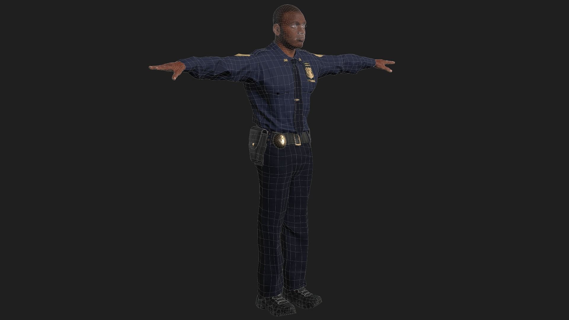 African American Police Officer 3D model rigged | CGTrader