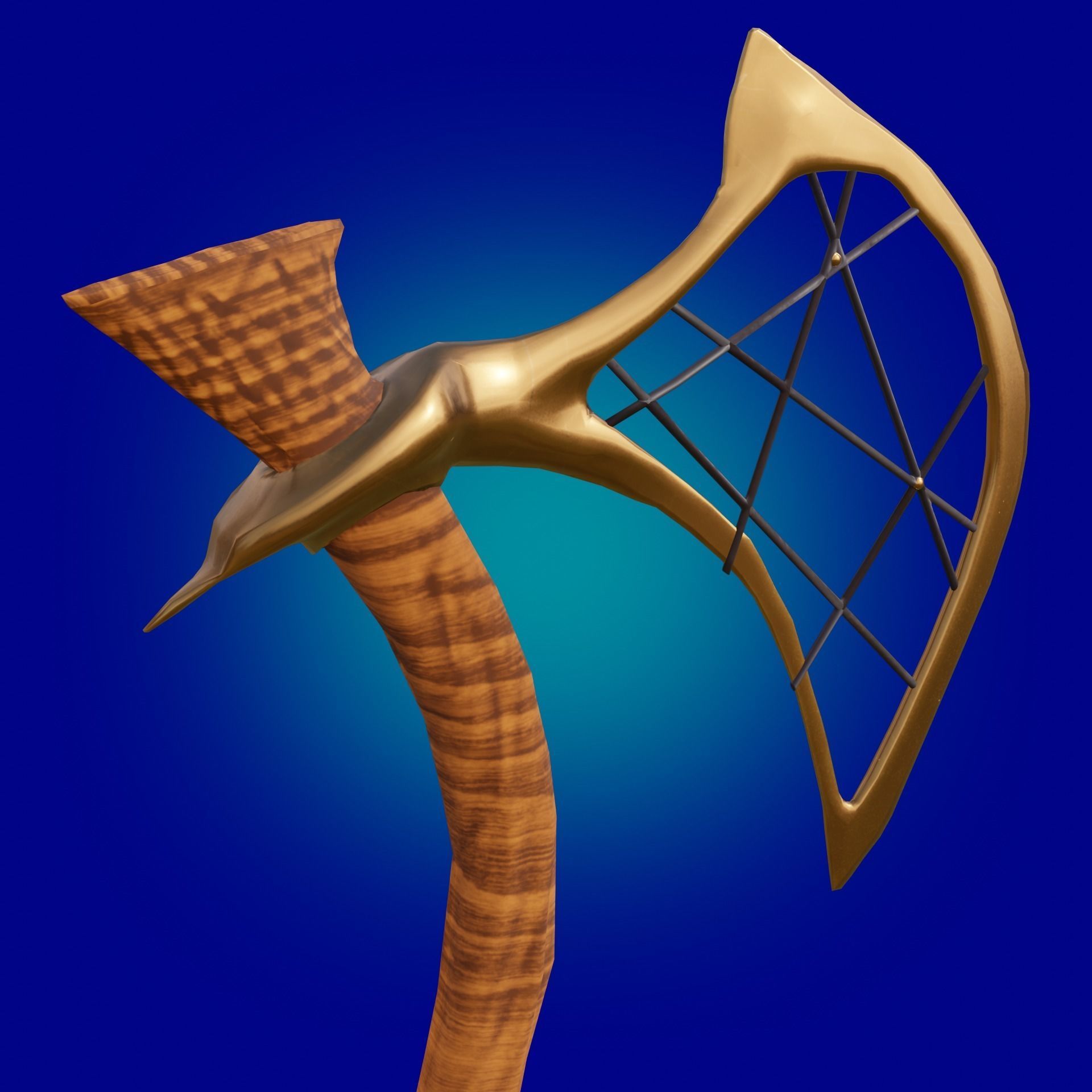 3D model Stylized battle axe with plastic inserts VR / AR / low-poly ...