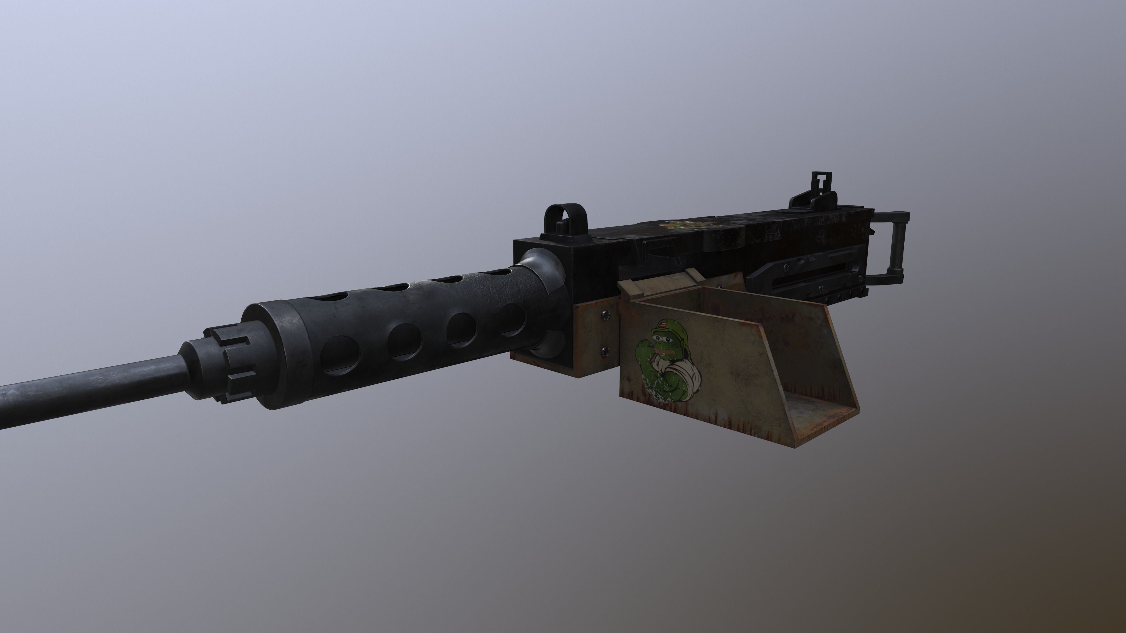 3D model Machine gun - Browning M2 - Low Poly PBR 3d Model VR / AR ...