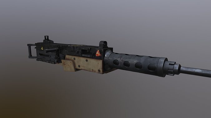 3D model Machine gun - Browning M2 - Low Poly PBR 3d Model VR / AR ...