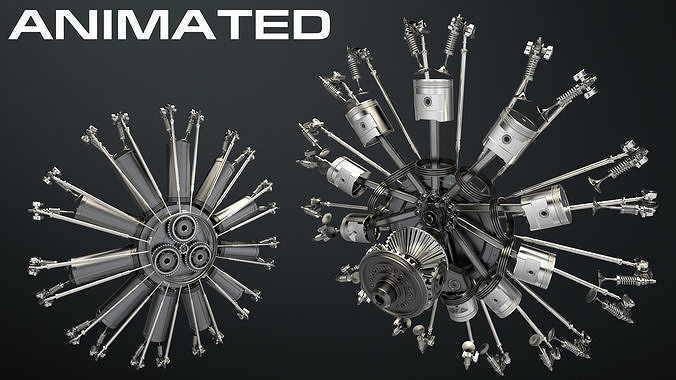 AirCraft Engine 3D model animated rigged | CGTrader