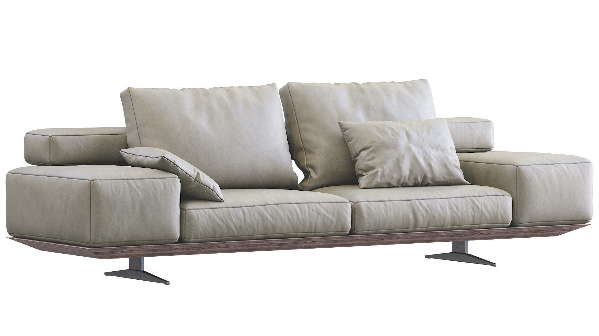 Leather Sofa Wing By Flexform 3D model | CGTrader