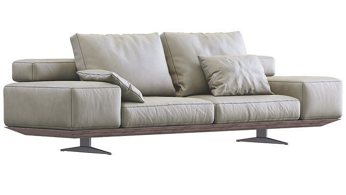 Leather Sofa Wing By Flexform 3D model | CGTrader