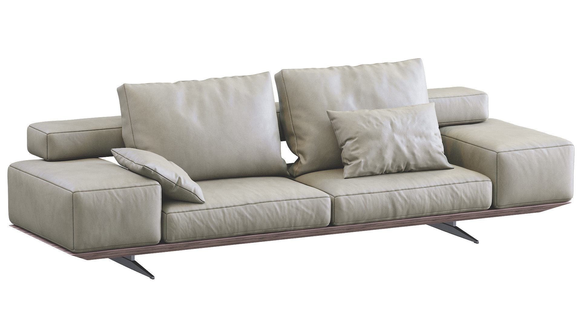 Leather Sofa Wing By Flexform 3D model | CGTrader