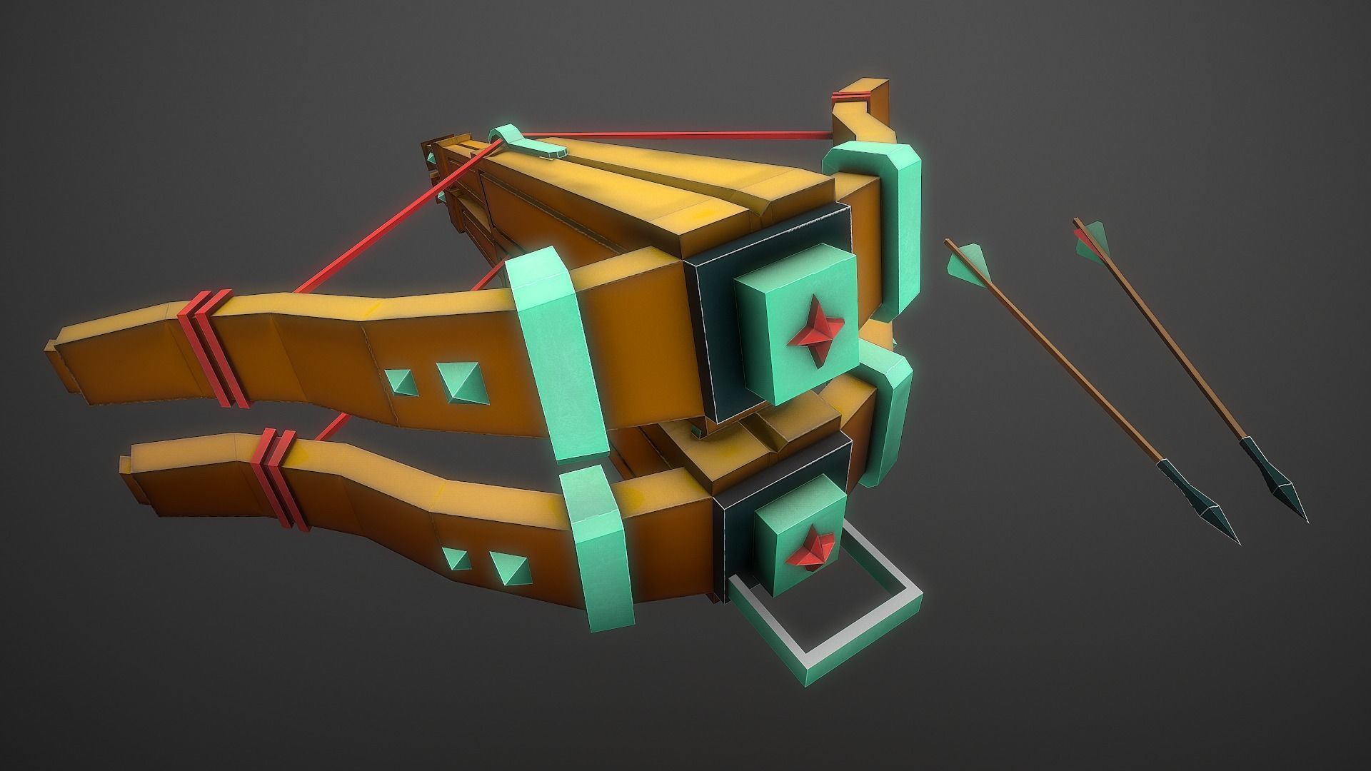 3D model Double Crossbow Stylized Cartoon VR / AR / low-poly | CGTrader