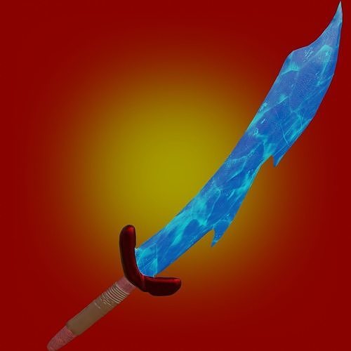 3D model Ice blade with a guard made of metal fabric VR / AR / low-poly ...