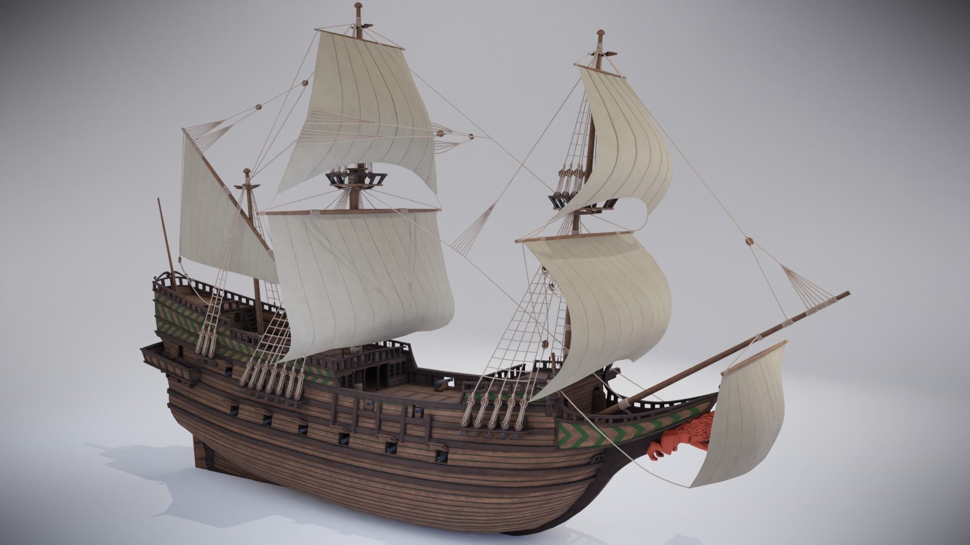 3D model Roter Lowe Galleon VR / AR / low-poly | CGTrader