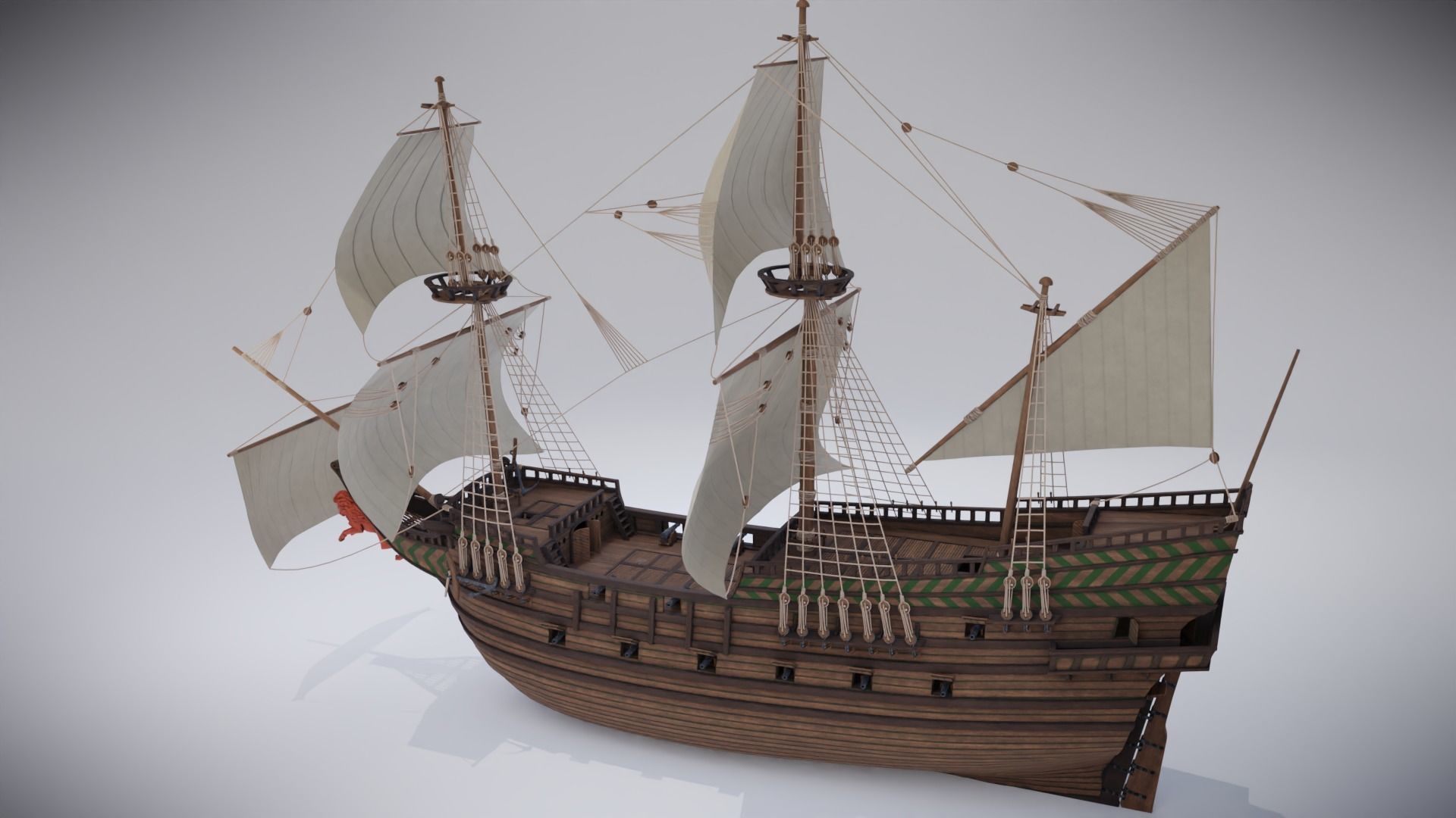 3D model Roter Lowe Galleon VR / AR / low-poly | CGTrader