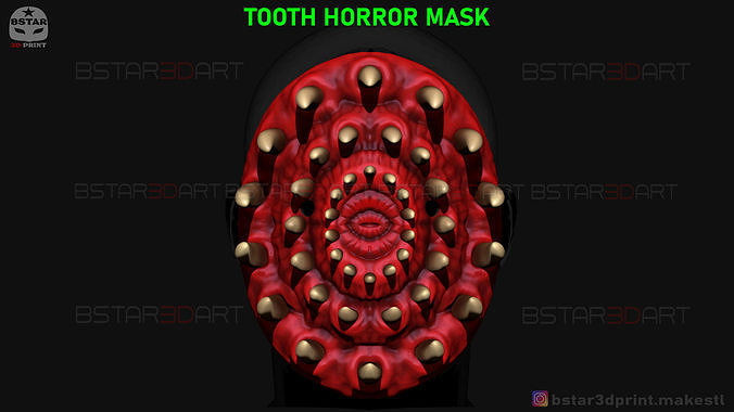 Tooth Horror Mask - Monster Scary Mask - Halloween Cosplay 3D model 3D ...