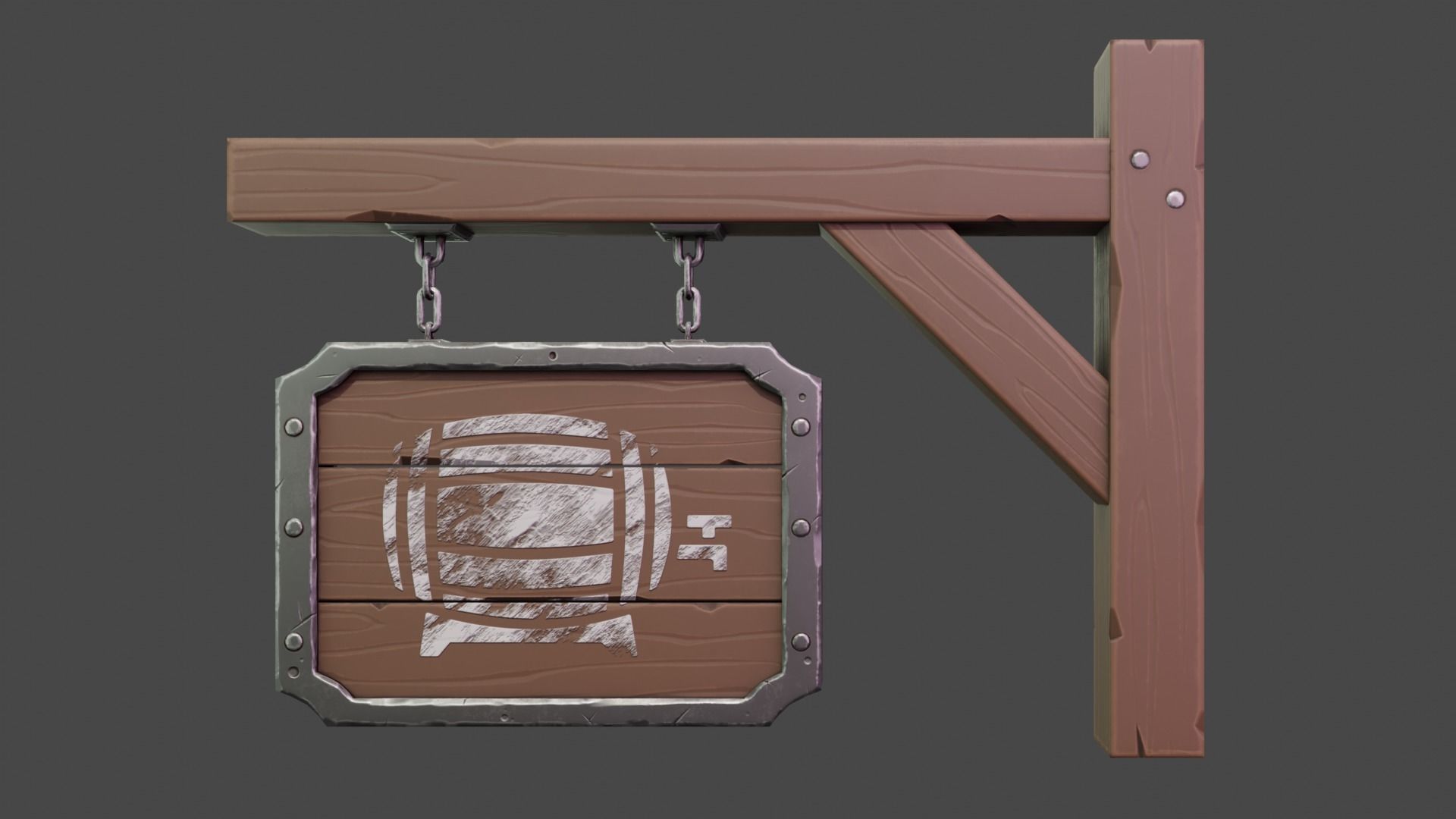 3D model Stylized Medieval Signboard VR / AR / low-poly | CGTrader