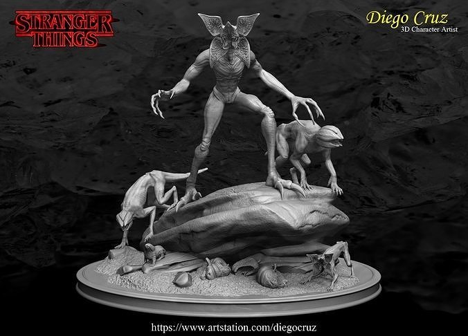 Diorama Demogorgon STL Files 3D model 3D printable | CGTrader