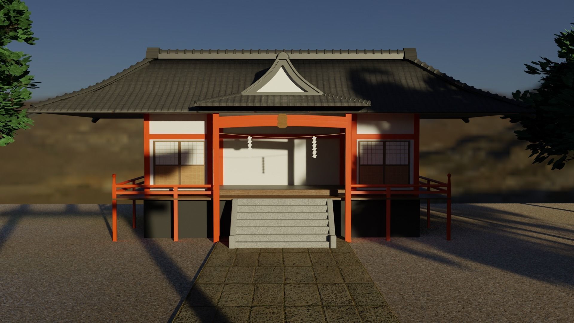 Japanese Shrine free 3D model | CGTrader